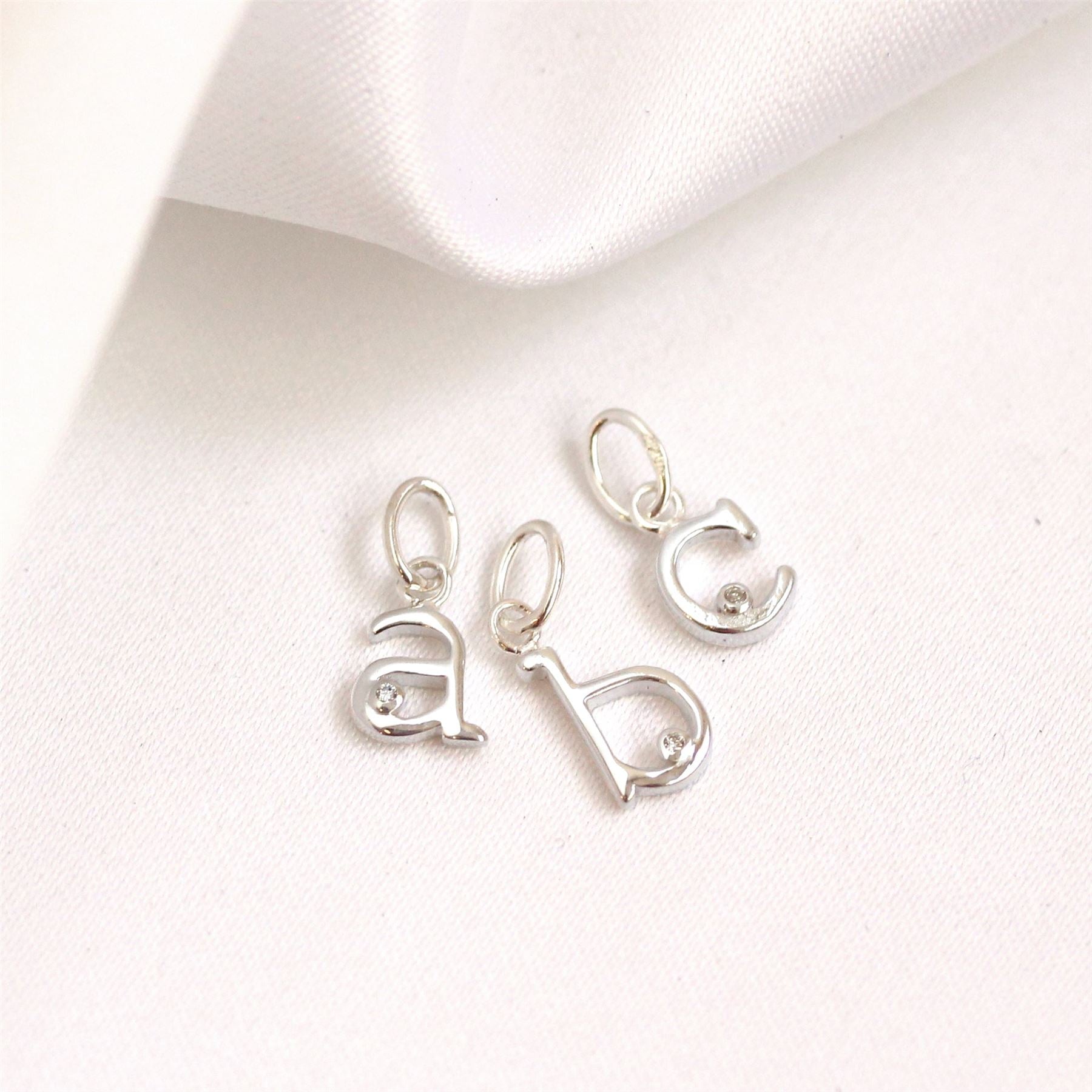 Sterling Silver Diamond Initial Necklace jewellerybox